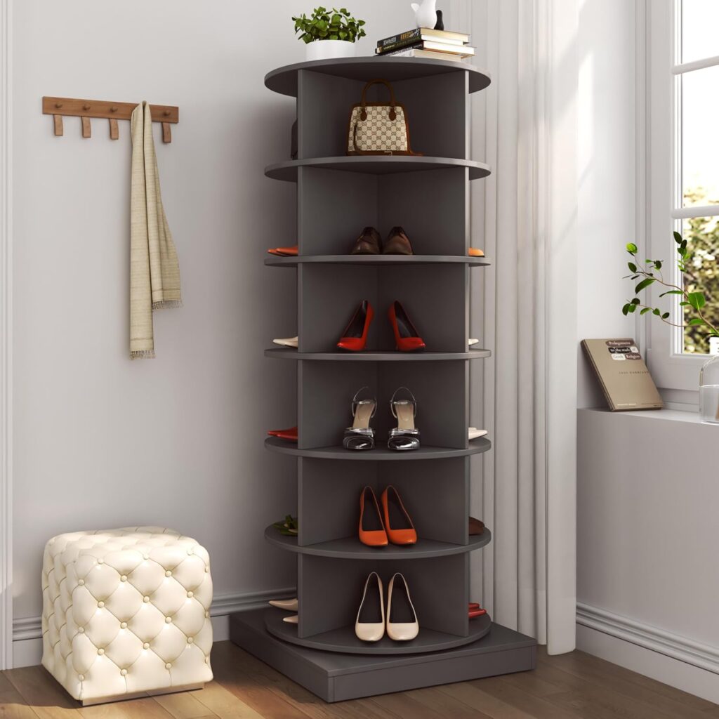 Reliable Interiors 7-Tier Rotating Shoe Rack Tower, Free Standing 360 ...